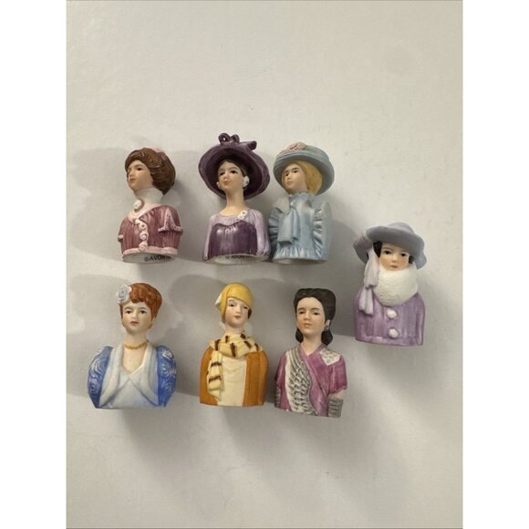 Wall Decor | Lot Of 7 Avon Porcelain Lady Bust Thimbles 19821984 ...